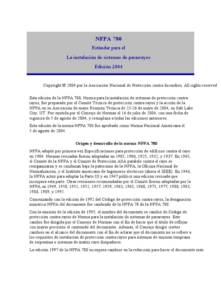 Nfpa 780 Español | PDF | voltaje | Cobre