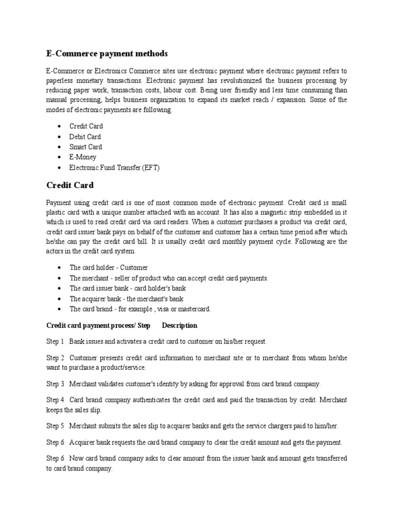 E Commrce Payment System | PDF | Credit Card | Debit Card