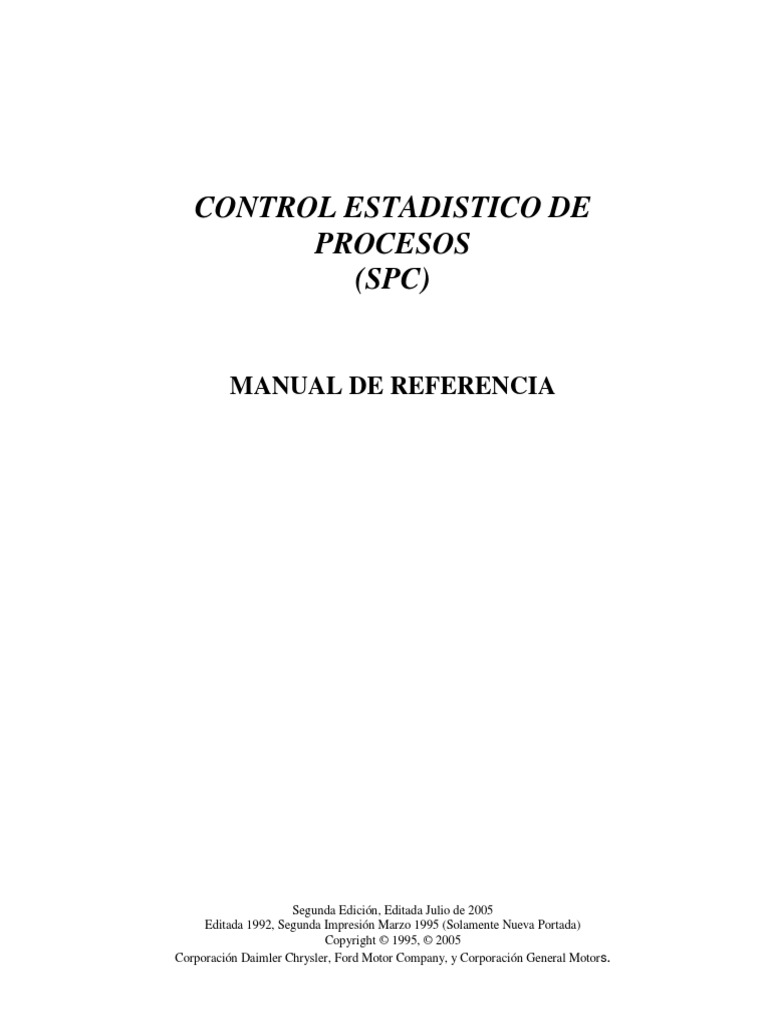 Manual SPC Segunda Edición PDF | PDF | Estadísticas | Motores generales