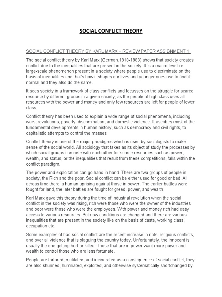 Social Conflict Theory | PDF | Social Conflict | Social Inequality