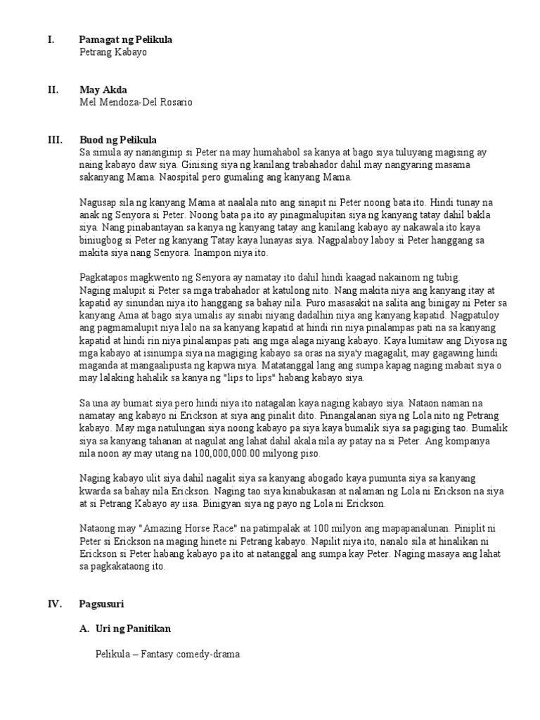 Petrang Kabayo | PDF