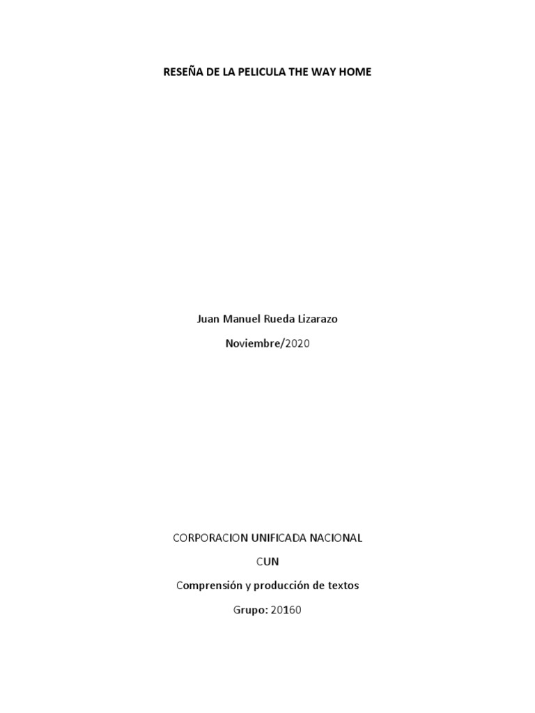 Reseña de La Pelicula The Way Home | PDF
