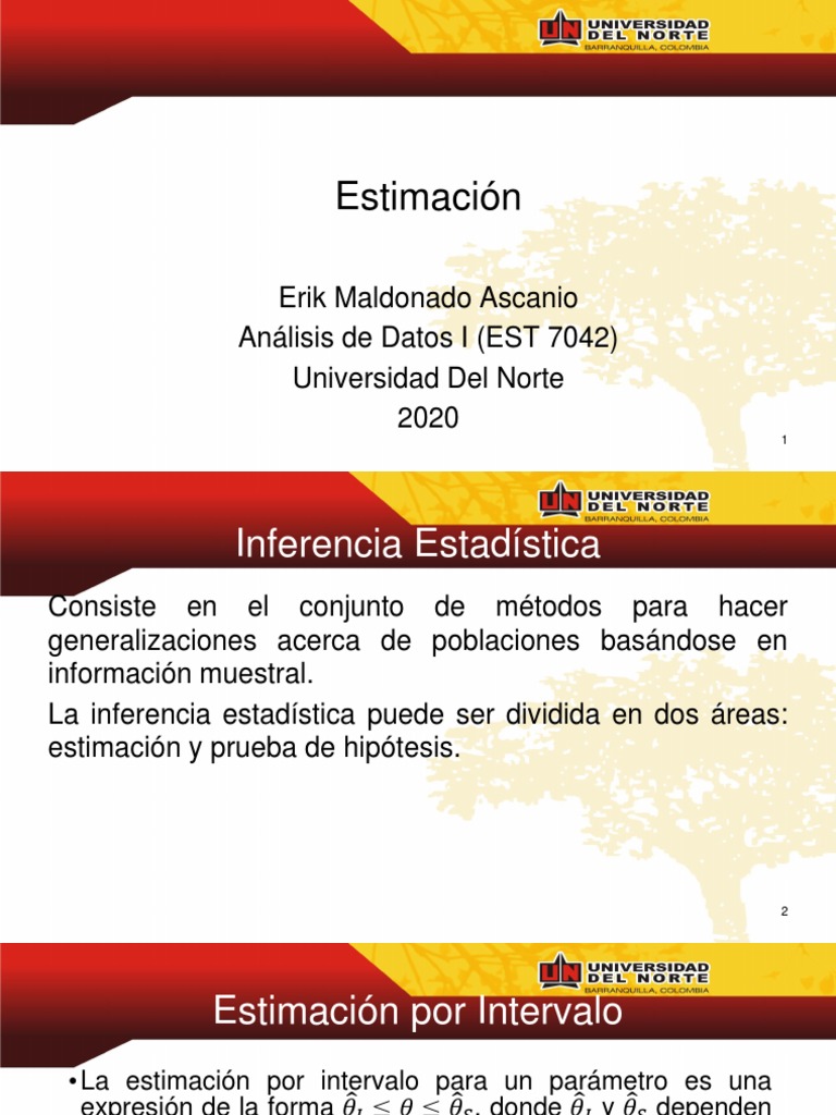 Estimación | PDF | Teoría de la estimación | Intervalo de confianza