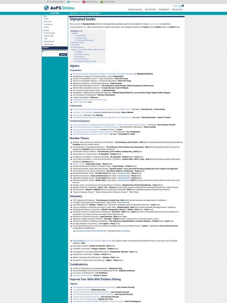 Art of Problem Solving Books Wiki | PDF