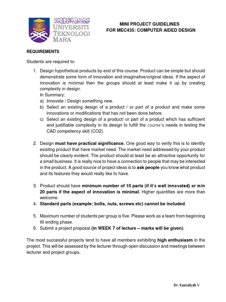 Mini Project Guidelines - (Mar 2020) Mini-Project | PDF | Innovation ...