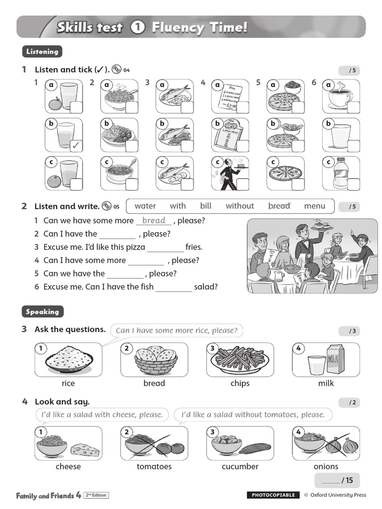 Family and Friends 2nd Edition 4 Fluency Time 1 PDF | PDF | Cooking ...
