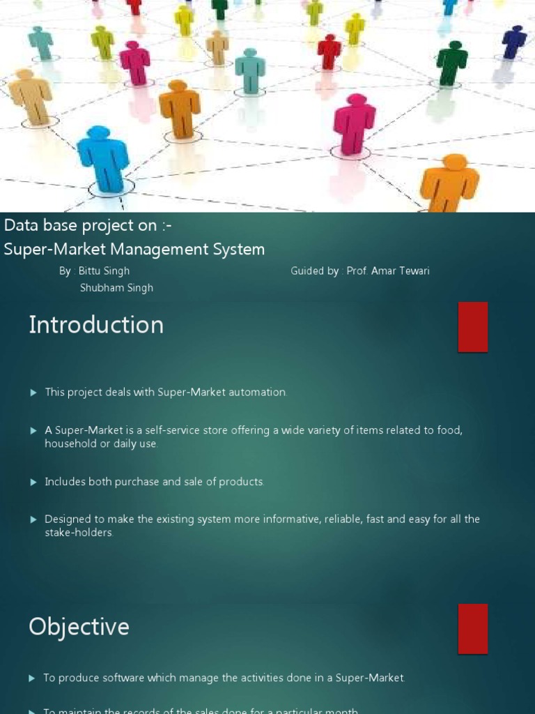 Data Base Project on:-Super-Market Management System | PDF | Supermarket | Databases
