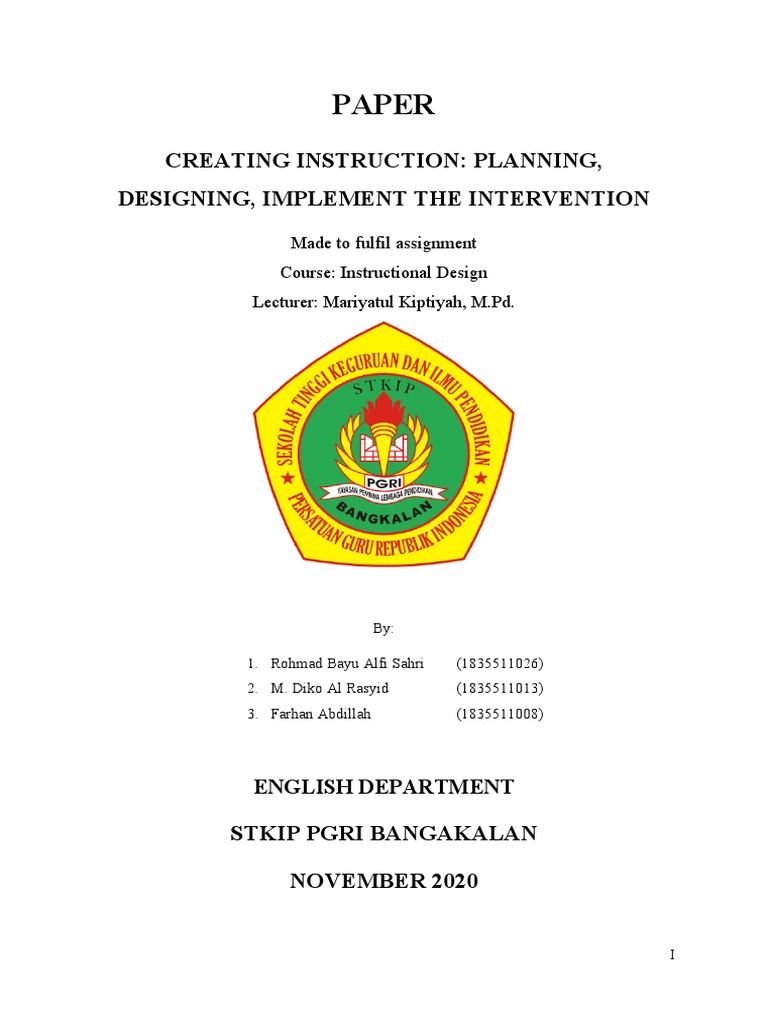 Instructional Design Paper | Download Free PDF | Instructional Design ...