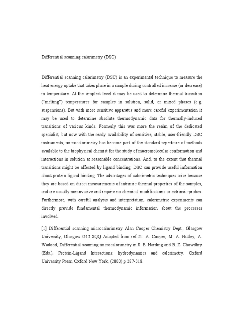 Differential Scanning Calorimetry | PDF | Differential Scanning ...