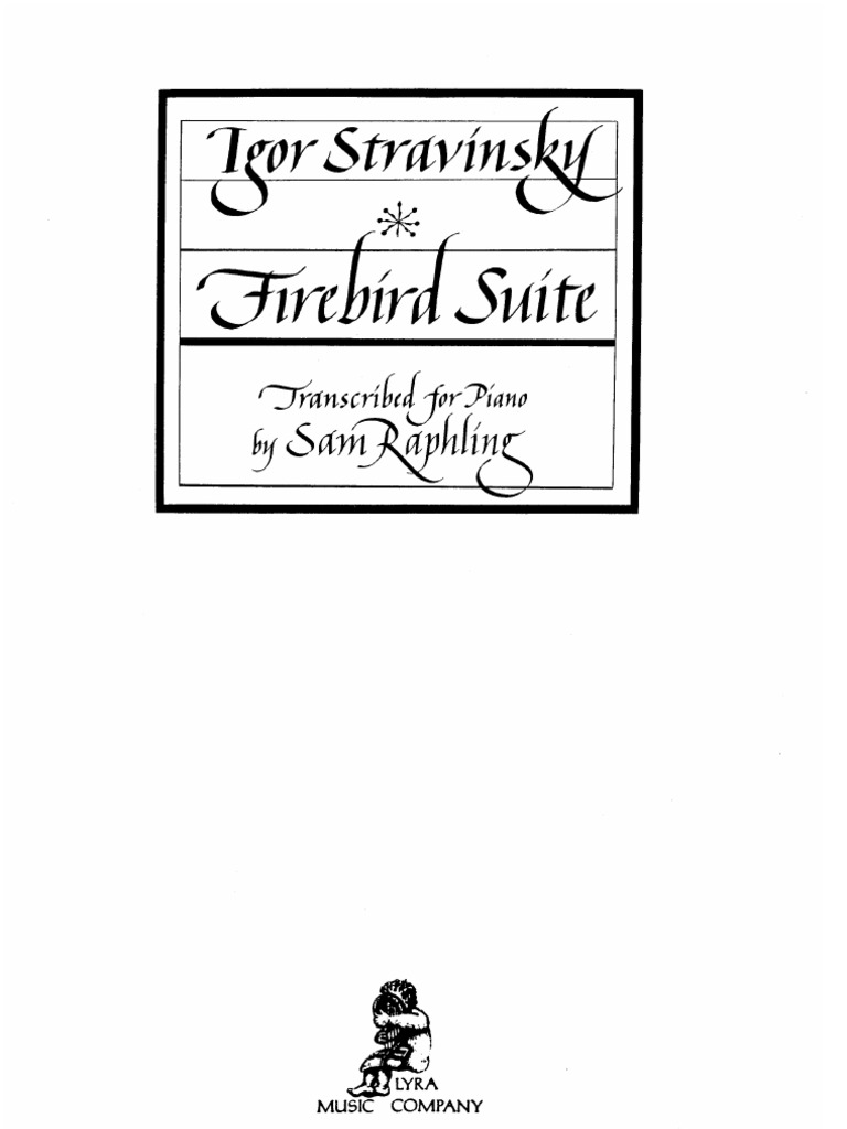 'Oiseau de Feu) Transcription by Sam Raphling (Piano Music Score) (36s ...