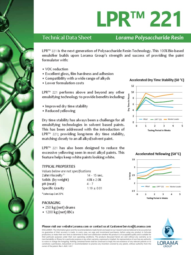 Technical Data Sheet: Lorama Polysaccharide Resin | PDF | Paint | Chemistry