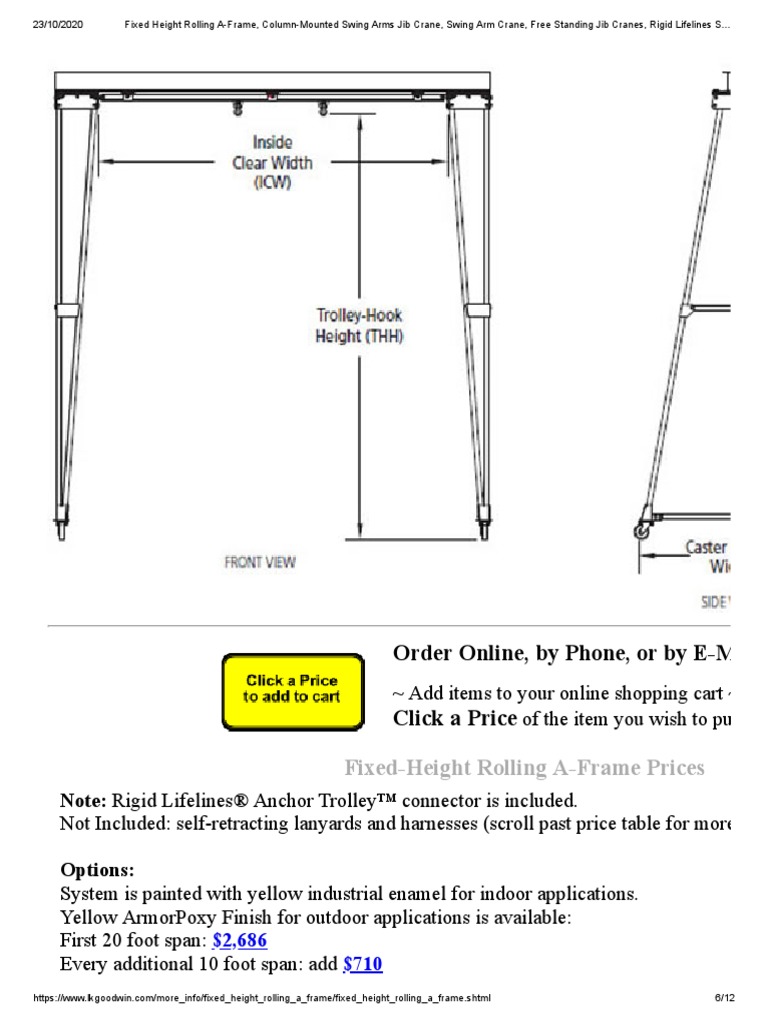 Order Online, by Phone, or by E-M Click A Price: Fixed-Height Rolling A ...