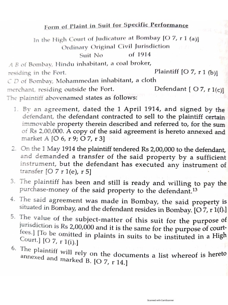 Plaint and Written Statements | PDF