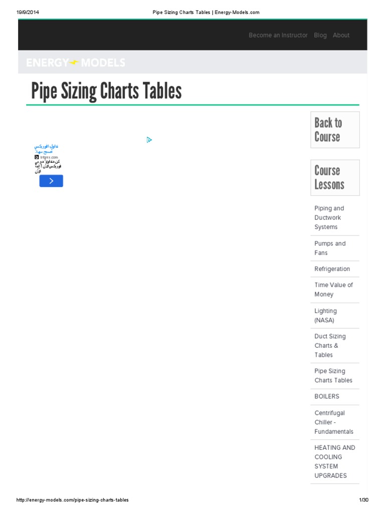 Pipe Sizing Charts Tables Energy Models PDF | PDF | British Thermal Unit | Pipe (Fluid Conveyance)