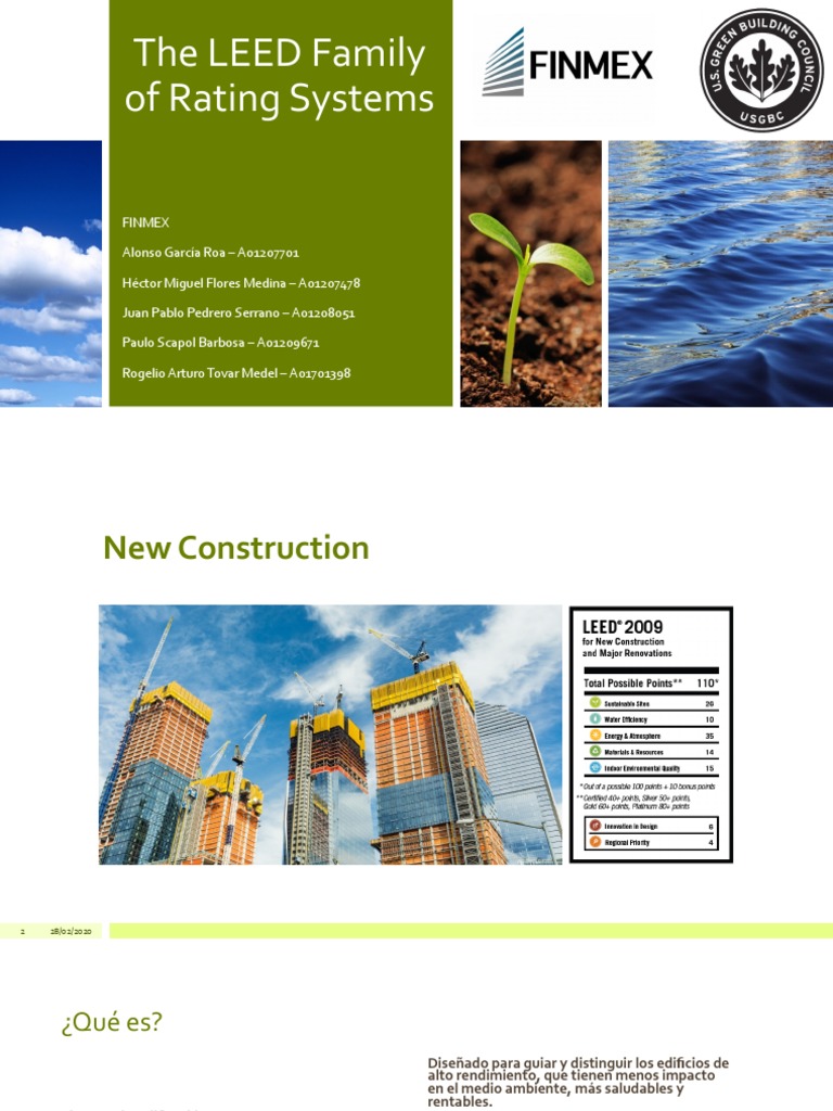 Presentación Leed | PDF | Liderazgo en Energía y Diseño Ambiental | Entorno natural