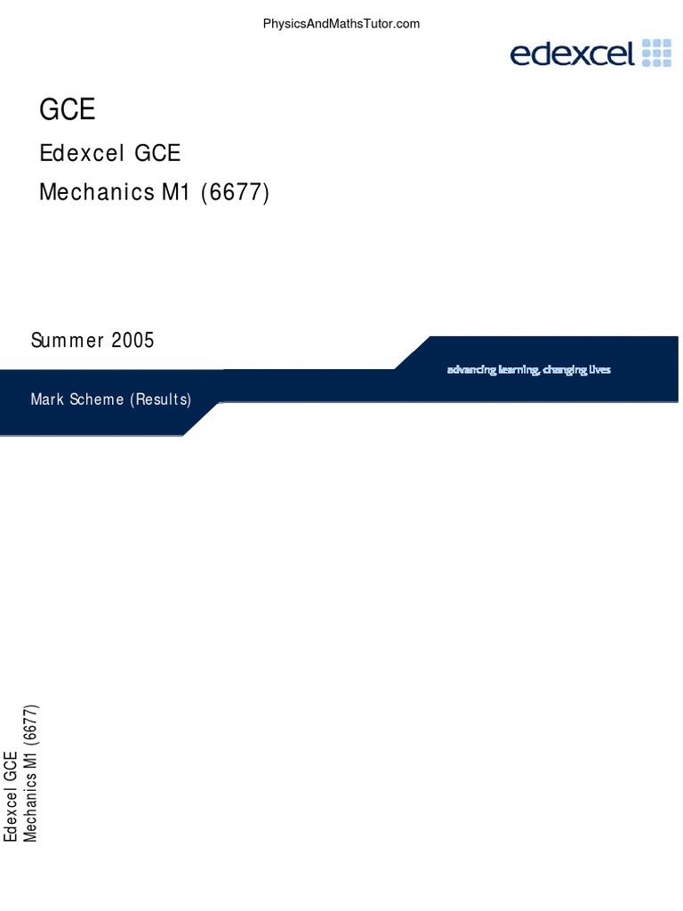 June 2005 MS - M1 Edexcel | PDF | Euclidean Vector | Velocity