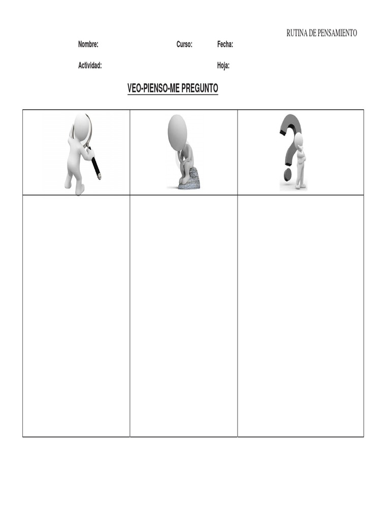 Rutina de pensamiento VEO-PIENSO-ME PREGUNTO | PDF
