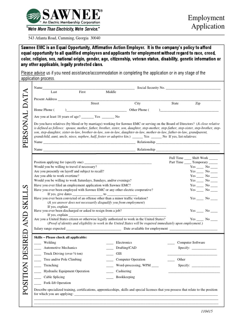 Employment Application | PDF | Hispanic | Race And Ethnicity In The ...