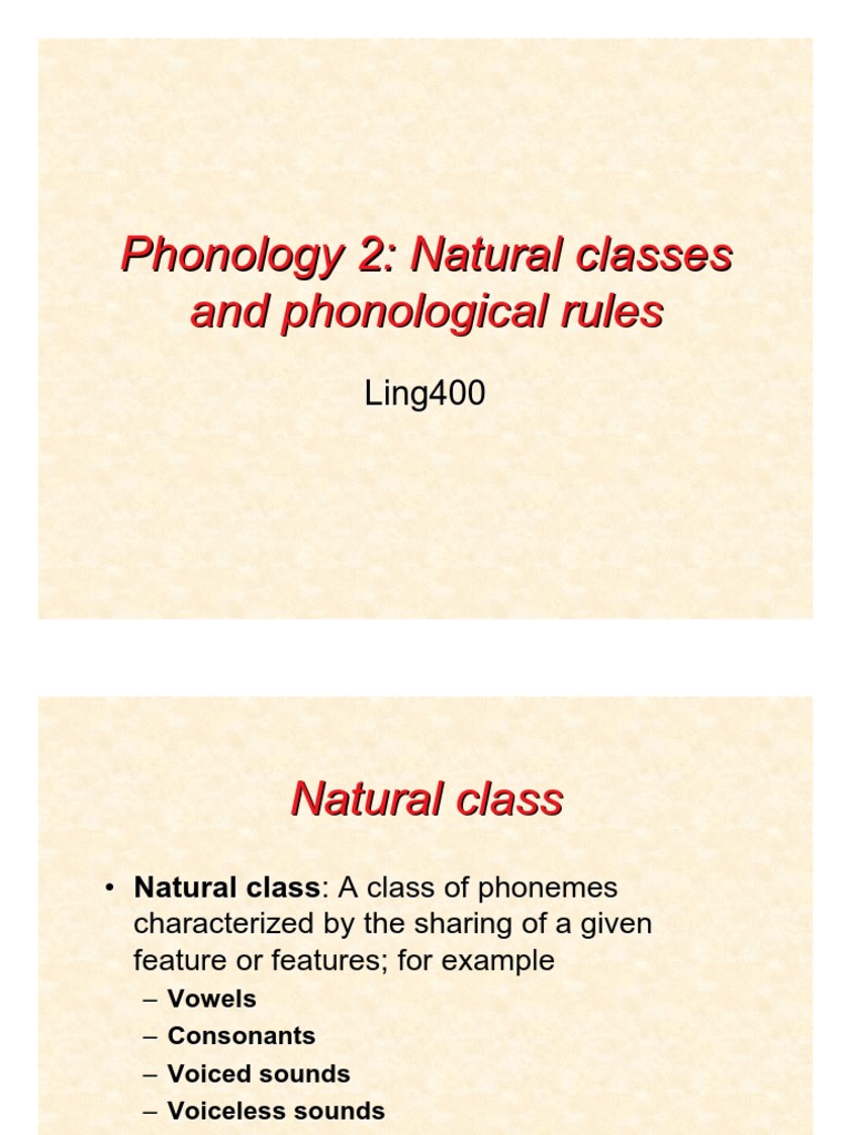 Phonology 2: Natural Classes and Phonological Rules | Download Free PDF ...