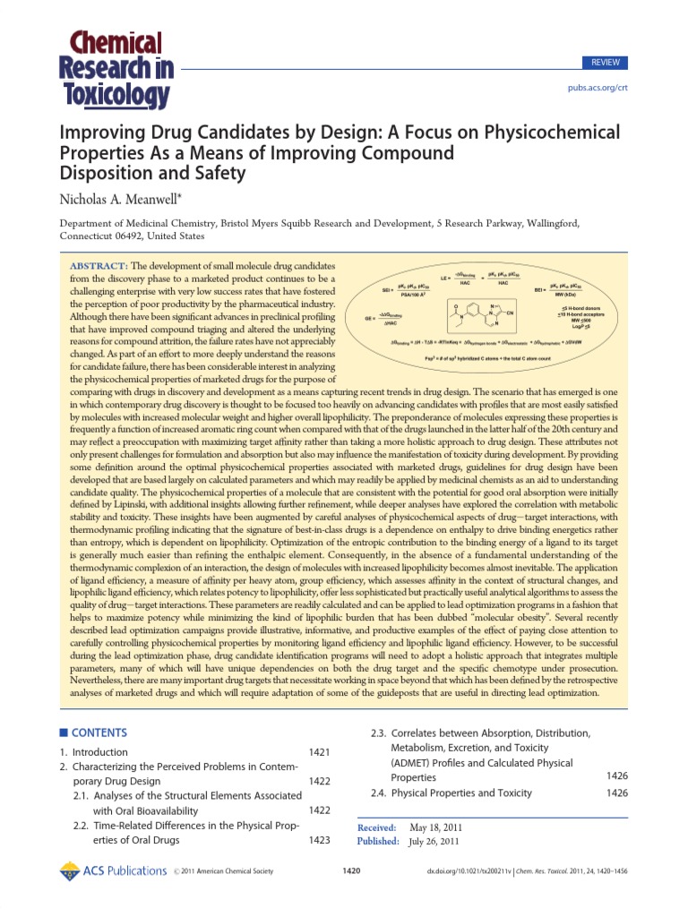 Improving Drug Candidates by Design - A Focus On Physicochemical ...