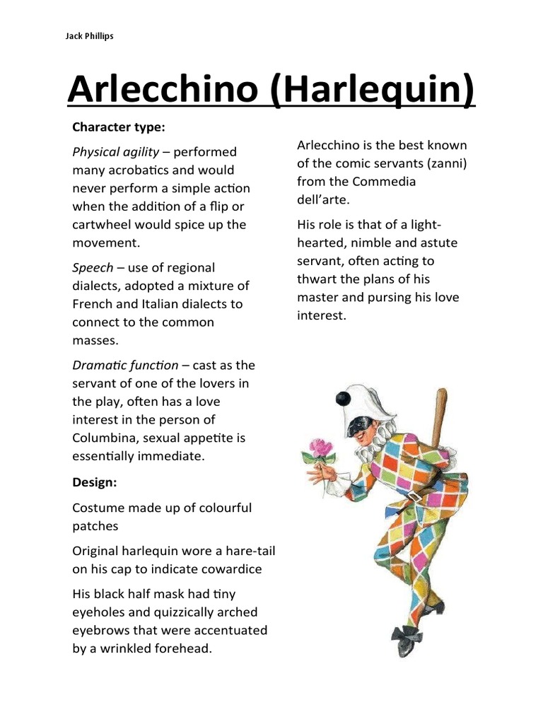 Arlecchino (Harlequin) : Character Type | PDF