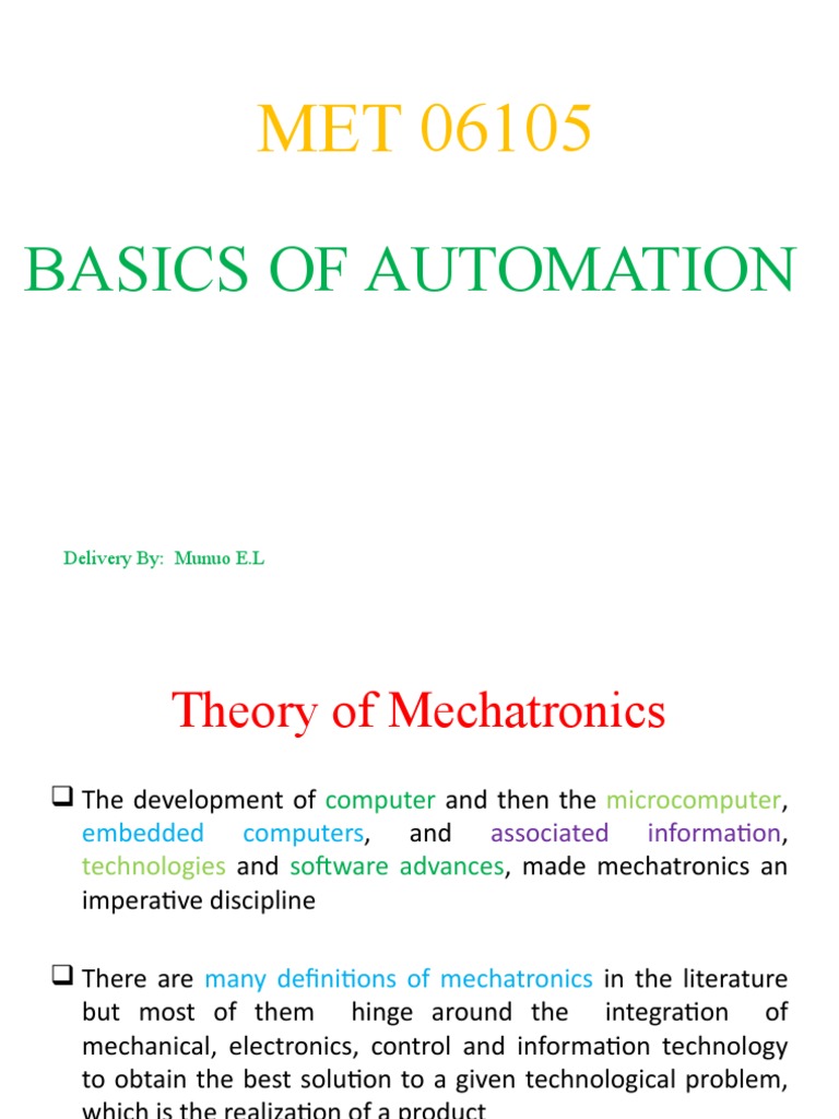 Basics of Automation | PDF | Automation | Microcontroller