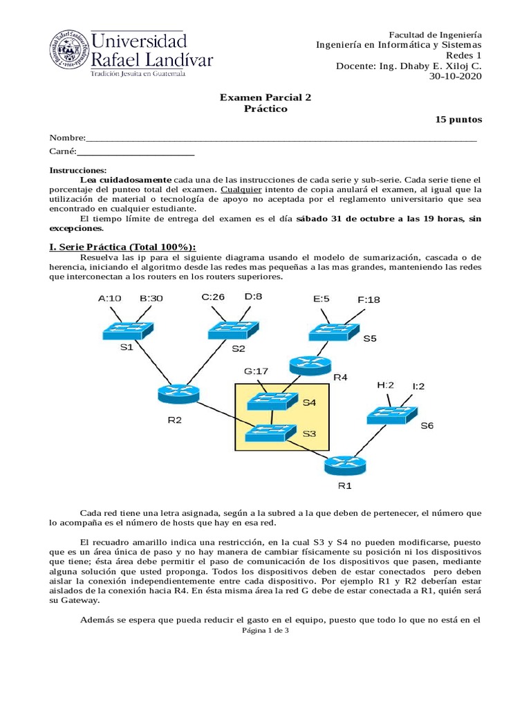 Parcial 2 Redes | PDF | Dirección IP | Enrutador (Computación)