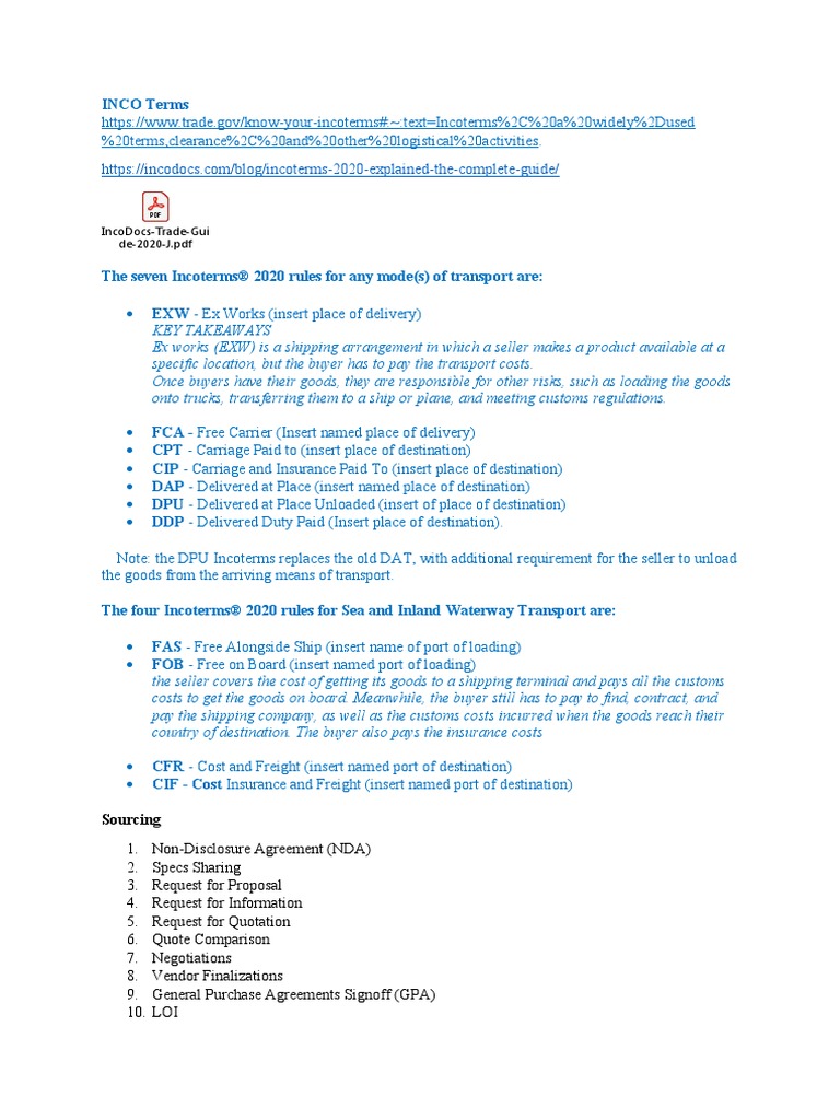 Inco Terms: Incodocs-Trade-Gui De-2020-J PDF | PDF | Freight Transport ...