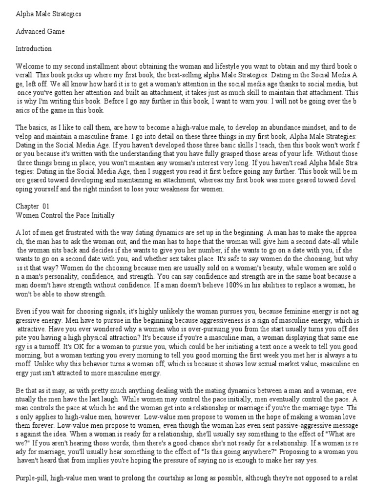 Alpha Male Strategies Advanced Game Maintaining The Attachment in The ...