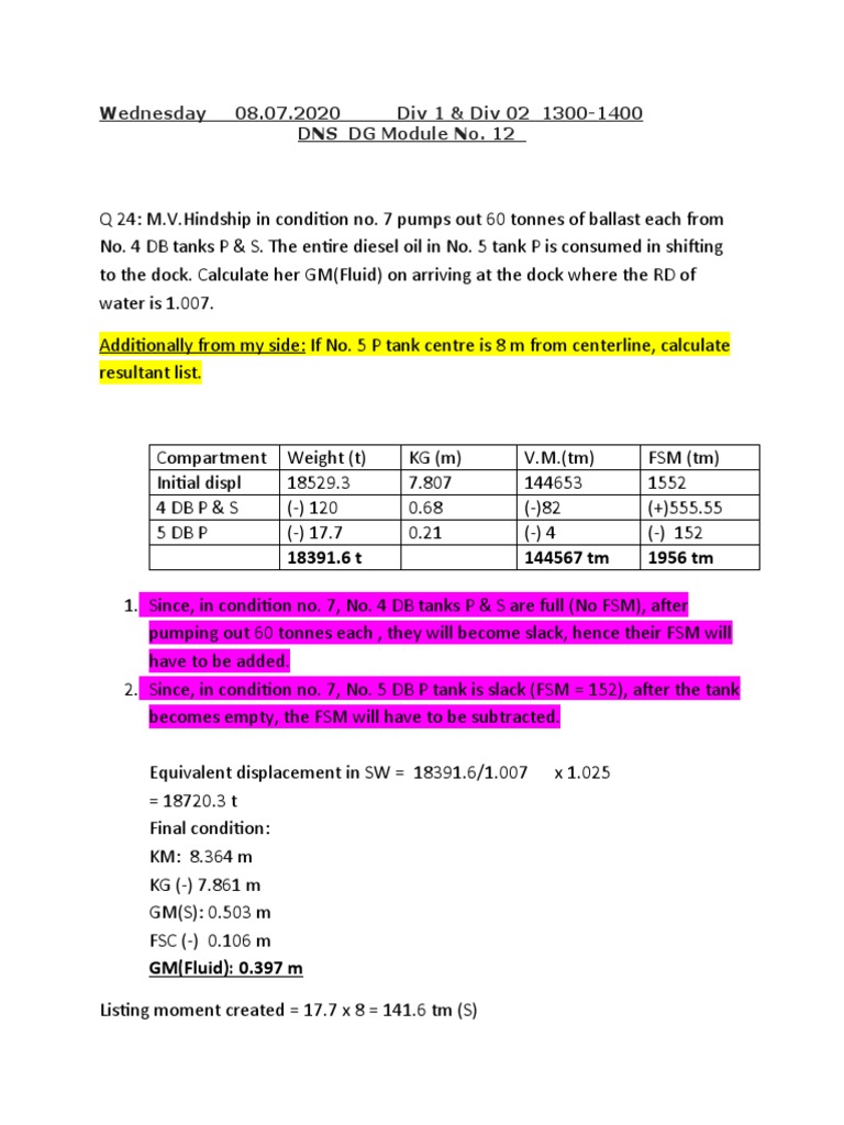 DNS Stability Key DG Module 12 MVH Q 24,25 08.07. 2020 | PDF | Ships ...