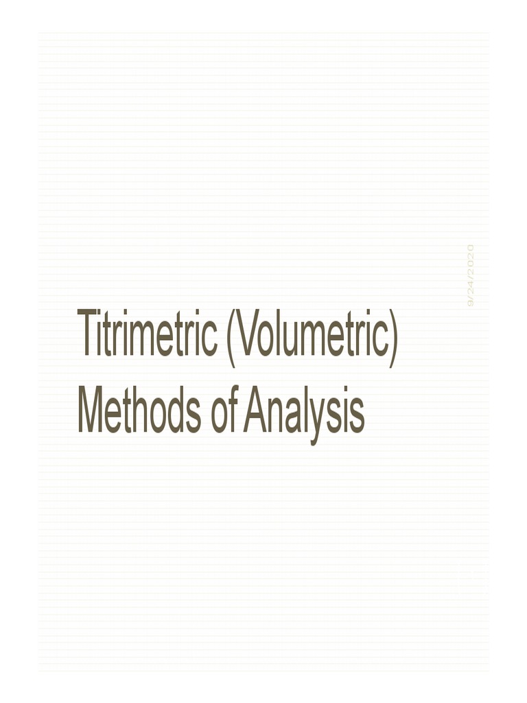 Mod 2. Lesson 2 - Titrimetry 1 | PDF | Titration | Chemistry