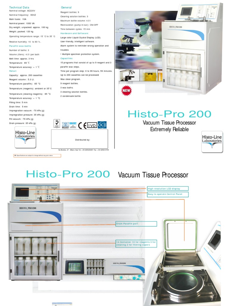 Vacuum Tissue Processor Histo-Pro 200 Brochure | PDF | Vacuum ...