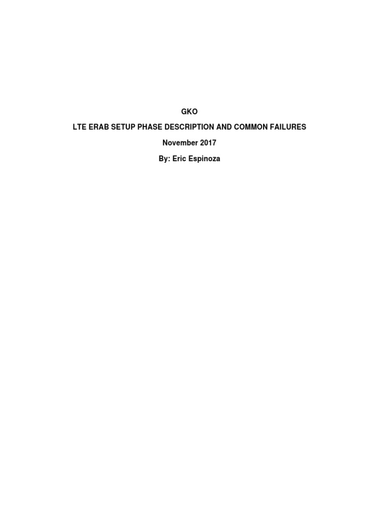 Lte Erab Setup Phase Description and Common Failures PDF | PDF ...