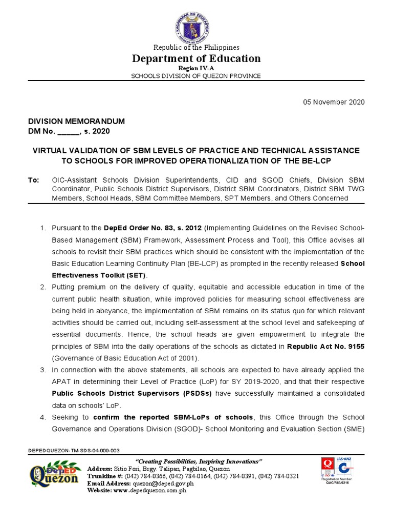 Virtual Validation of SBM Levels of Practice | PDF | Curriculum | Learning