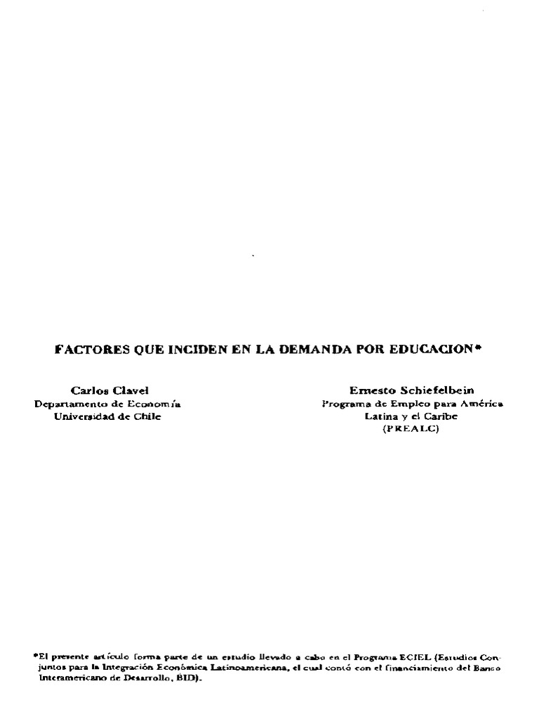 Factores en la Demanda Educativa | PDF