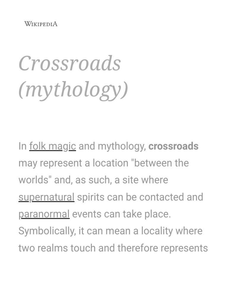 Crossroads (Mythology) - Wikipedia | Download Free PDF | Comparative ...
