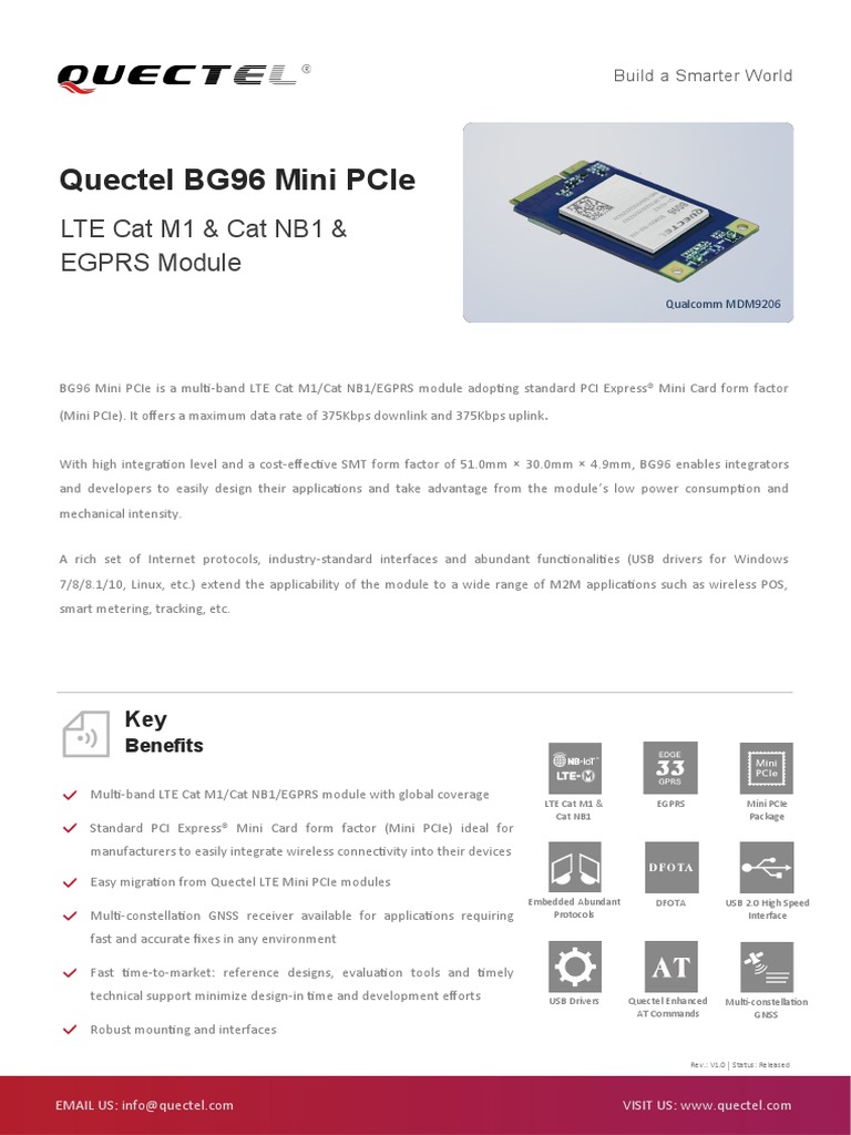 Quectel BG96 Mini PCIe | PDF | Lte (Telecommunication) | Device Driver