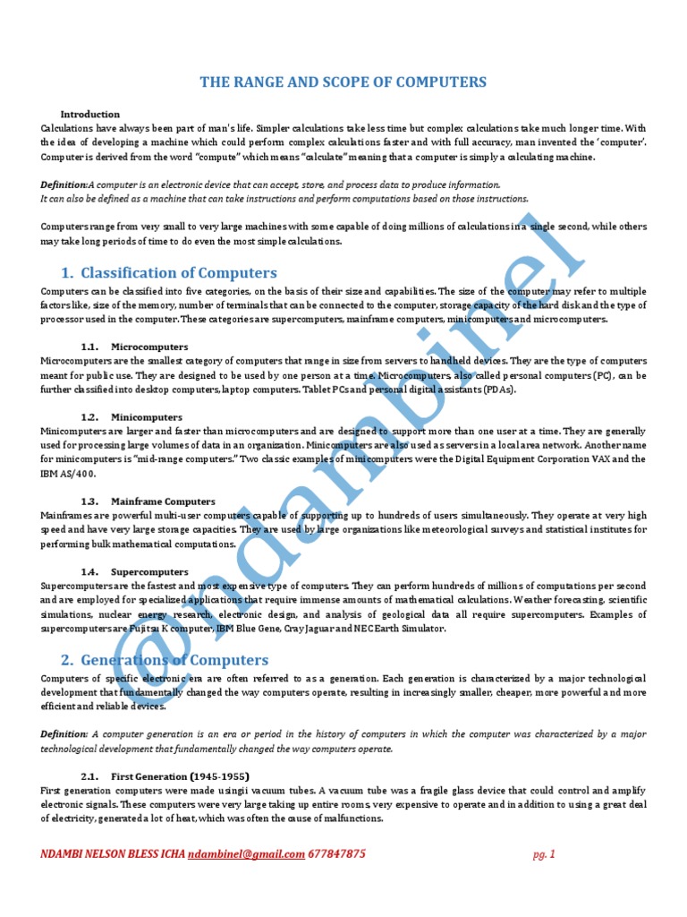 The Range and Scope of Computers | PDF | Automated Teller Machine ...