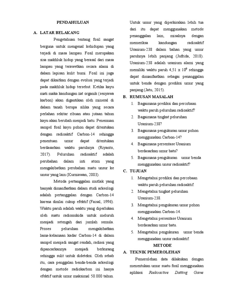 TUGAS 2 - PBB 2018 - KEL 6 - Radioactive Dating Game | PDF