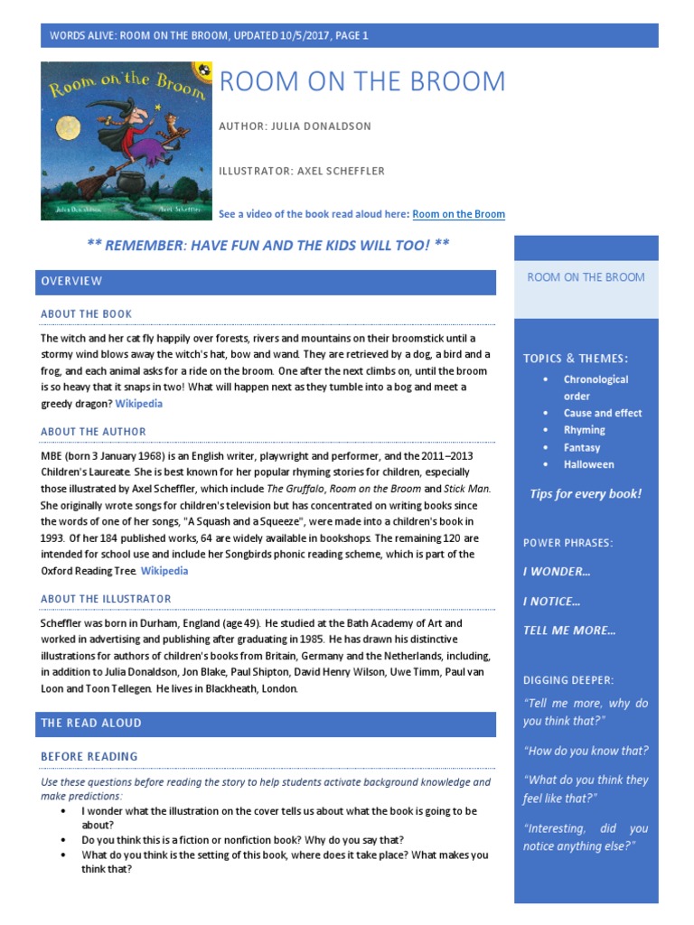 Room On The Broom: Remember: Have Fun and The Kids Will Too! | PDF | Books