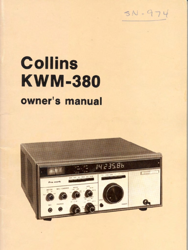 Collins KWM-380 Owner's Manual 2nd Edition 1 January 1981 (SM) | PDF ...
