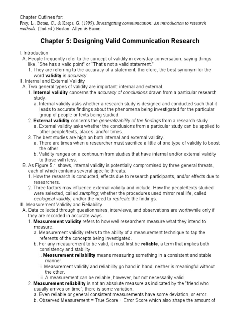05 - Designing Valid Communication Research PDF | PDF | Validity ...