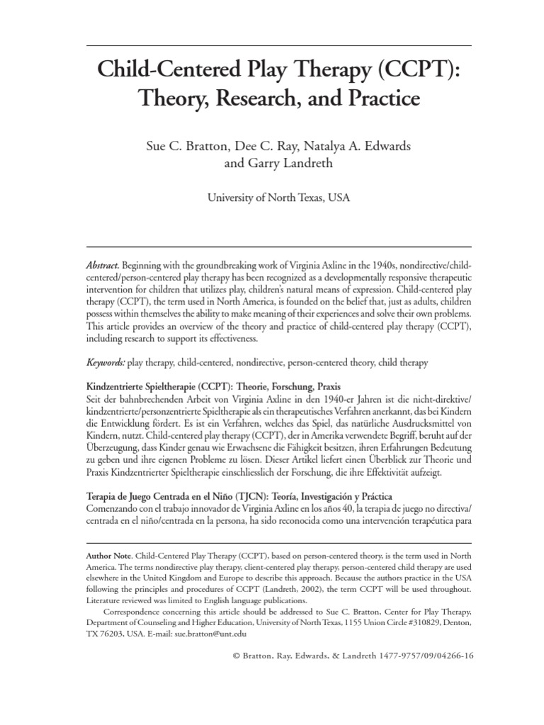 Child Centered Play Therapy | PDF