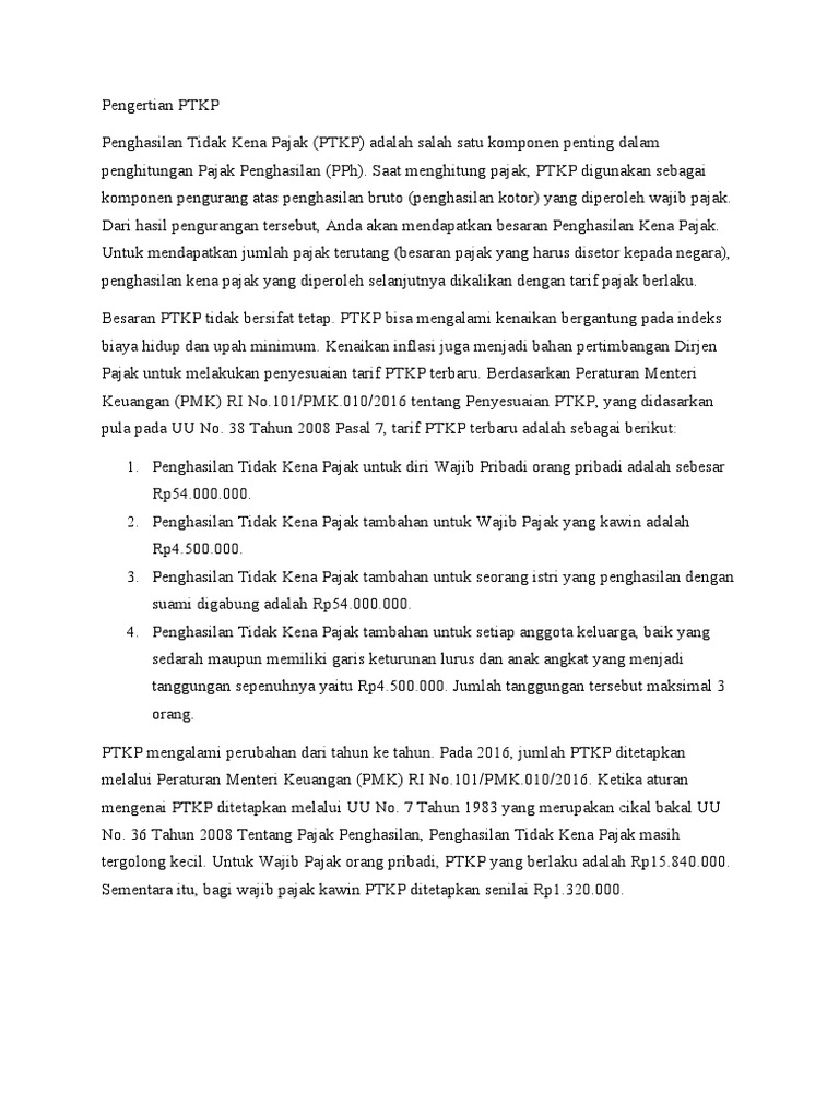 Pengertian PTKP | PDF