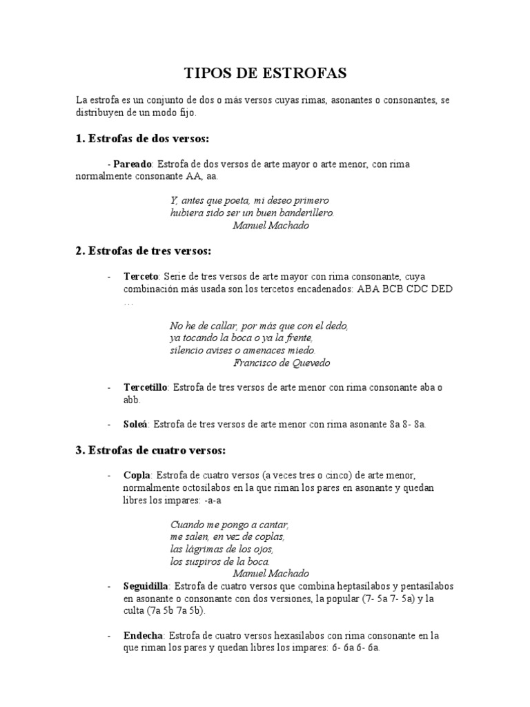 Tipos de Estrofas | PDF