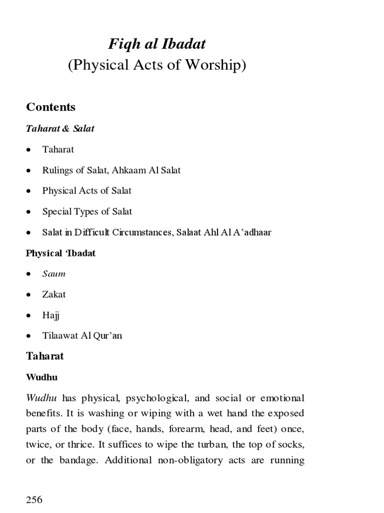 Fiqh Al Ibadat (Physical Acts of Worship) | PDF | Hajj | Islamic ...