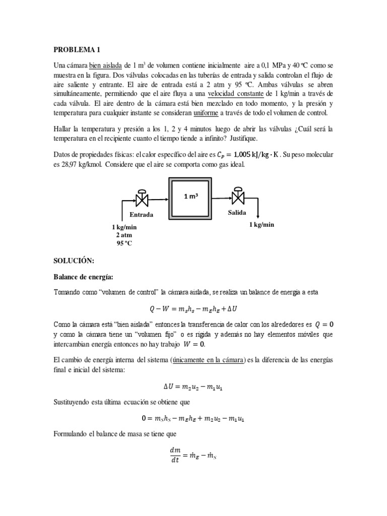 Ejercicios de Primera Ley de Termodinamica | PDF | Gases | Calor
