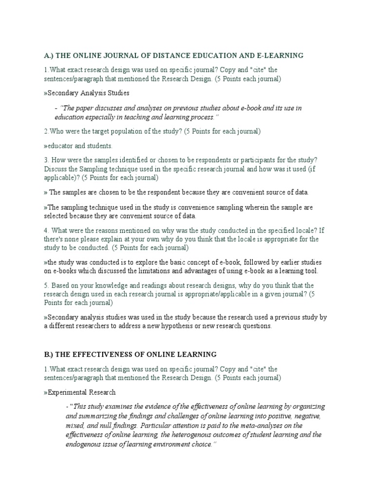 A.) The Online Journal of Distance Education and E-Learning | PDF ...