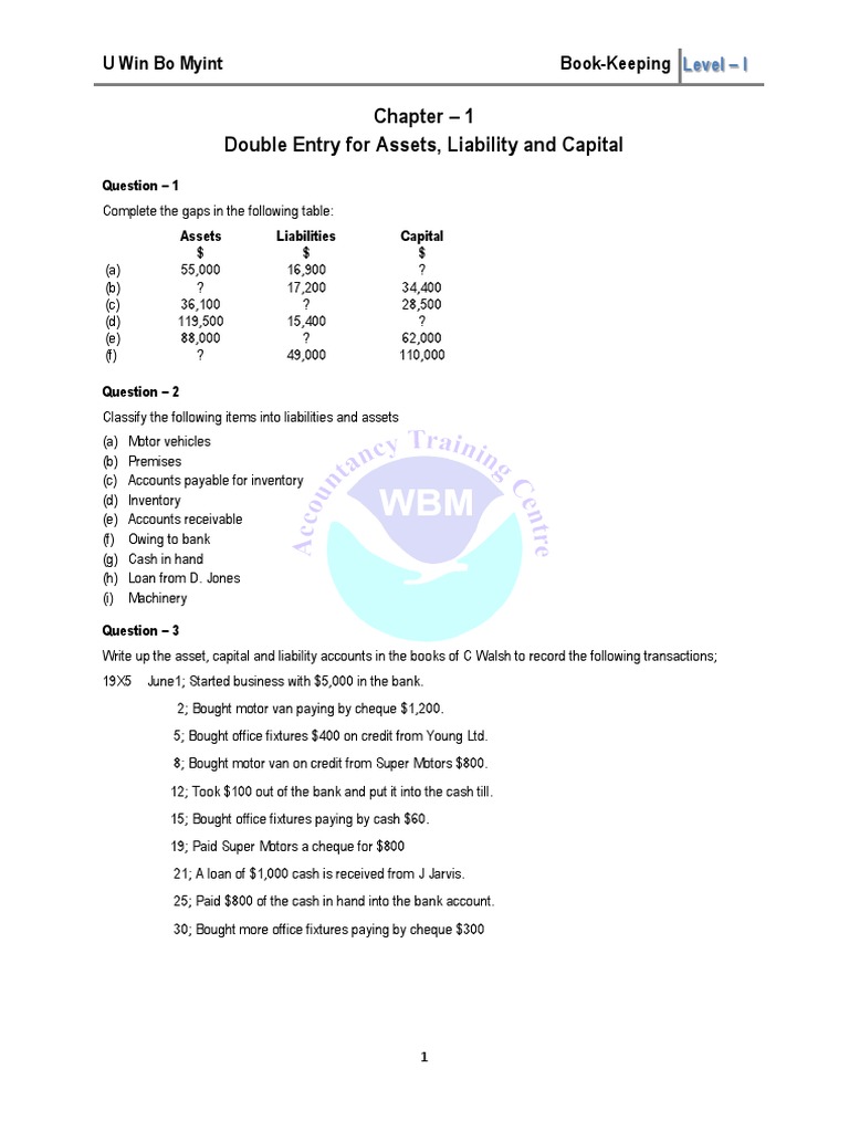 Bookkeeping Basics: Double Entry Guide | PDF | Bookkeeping | Cheque