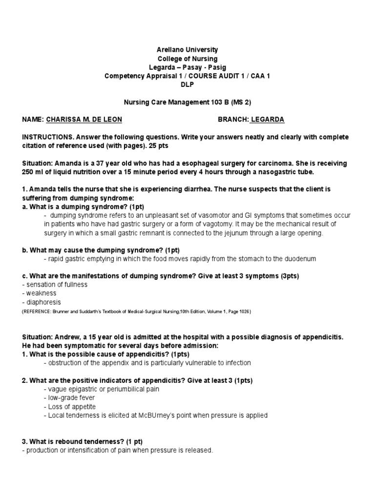 REFERENCE: Brunner and Suddarth's Textbook of Medical-Surgical Nursing ...